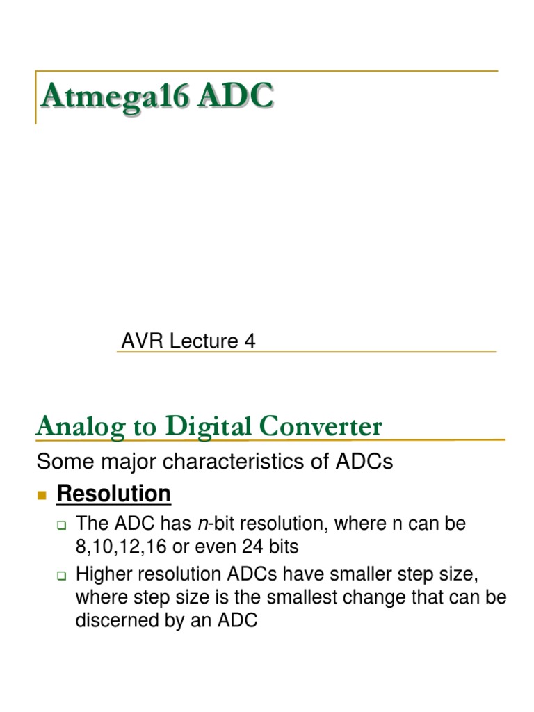 4 AVR ADCs | PDF | Analog To Digital Converter | Telecommunications ...