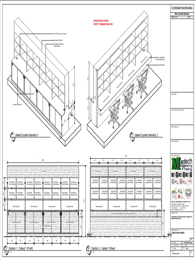 NUH - 001 - R1 - Sheet - X100 - B - Island Counter Details PDF | PDF ...