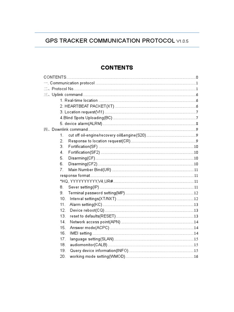 Gps Tracker Communication Protocol | PDF | Byte | Bit