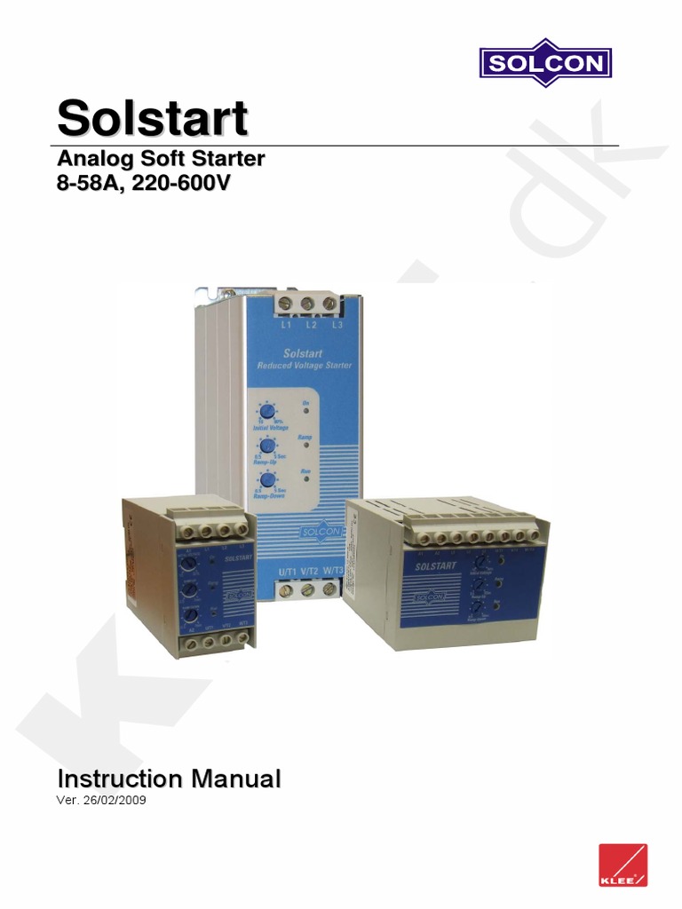 Solstart Analog Soft Starter Manual | PDF | Electric Motor | Electrical ...