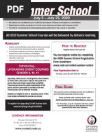 TDSB Summer School Programs 1 Page Summary - 4 Options (Summer 2025) | PDF