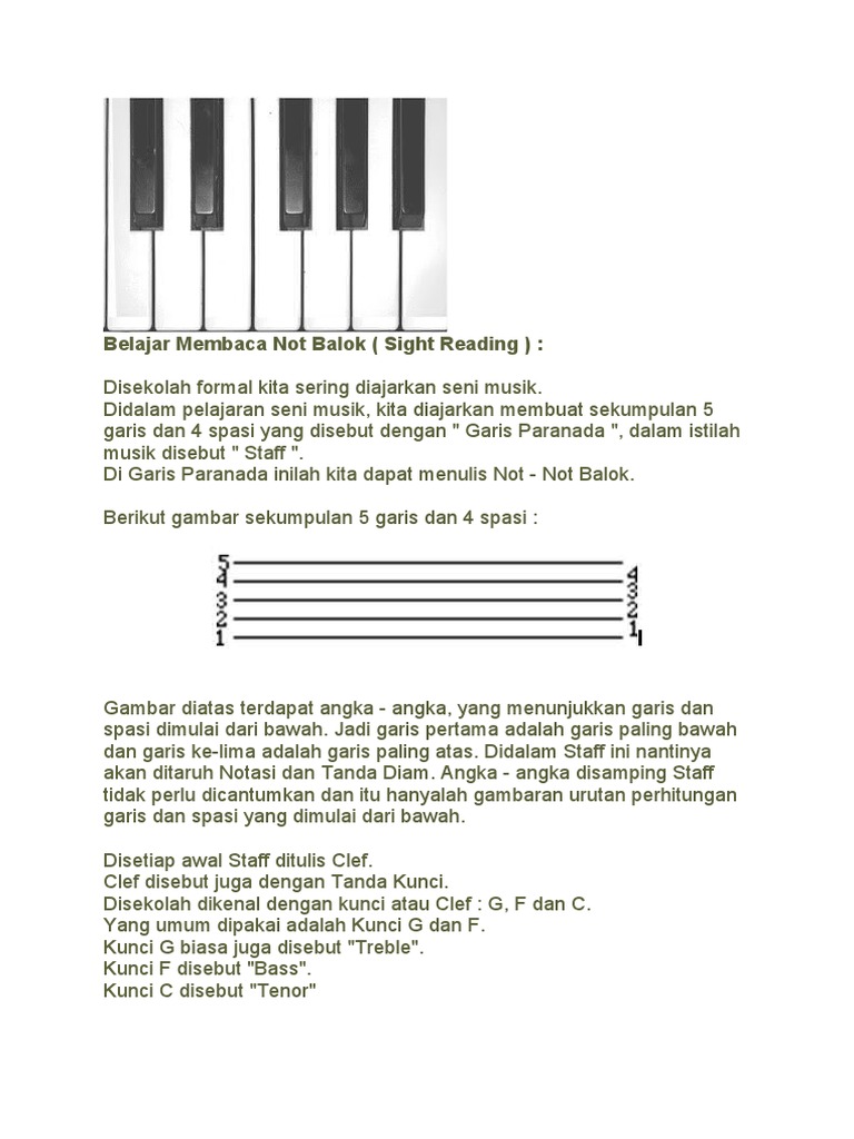 Belajar Membaca Not Balok | PDF Belajar Membaca Not Balok | PDF
