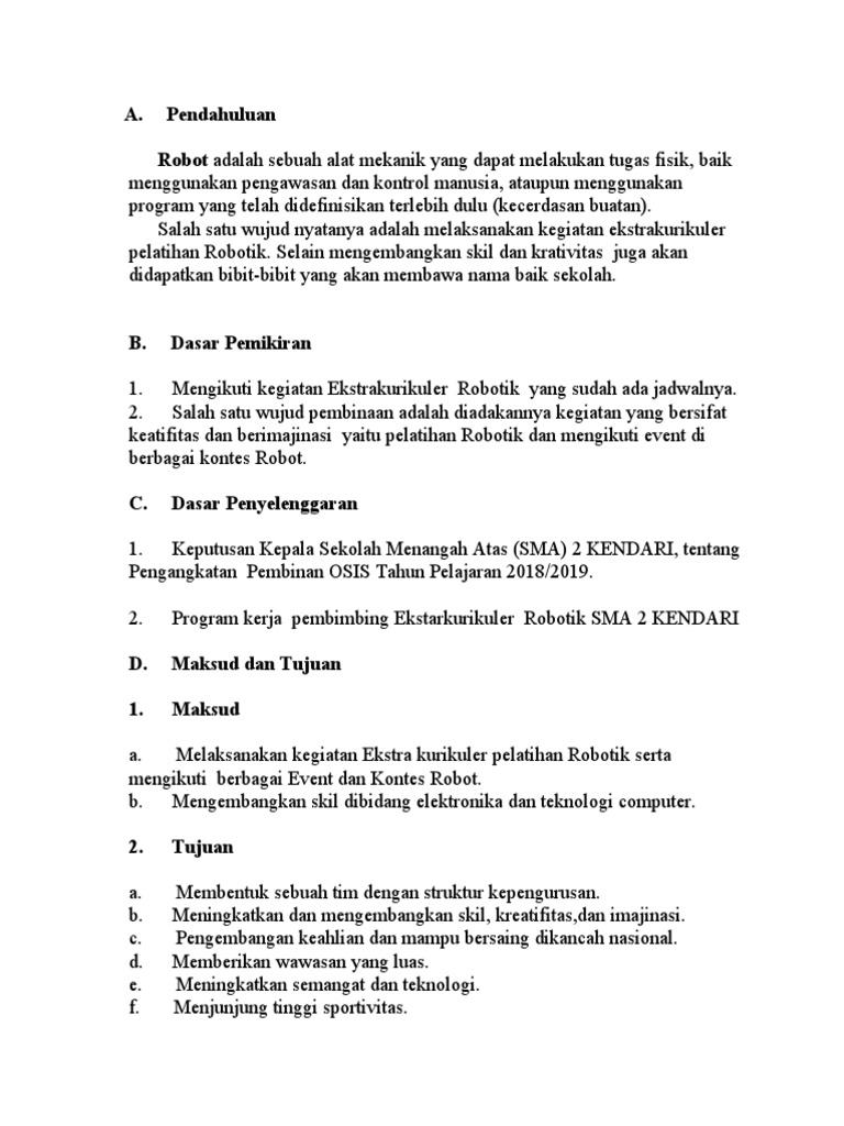 Proposal Robotik | PDF