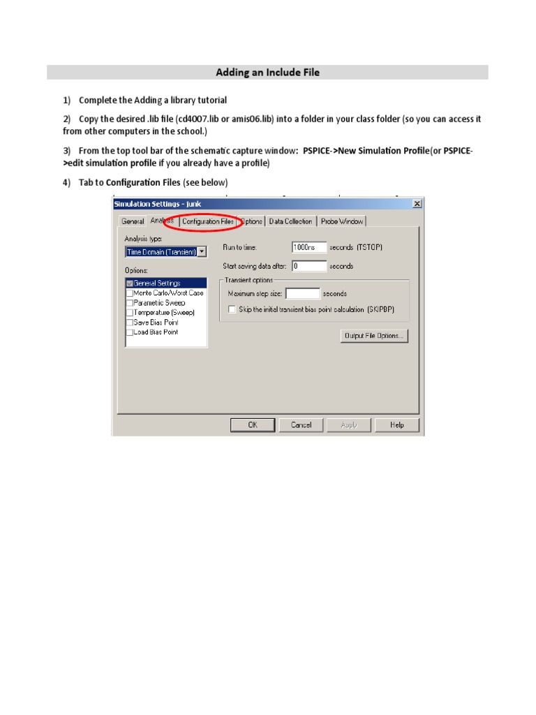 Adding Library Files to PSPICE Profiles | PDF