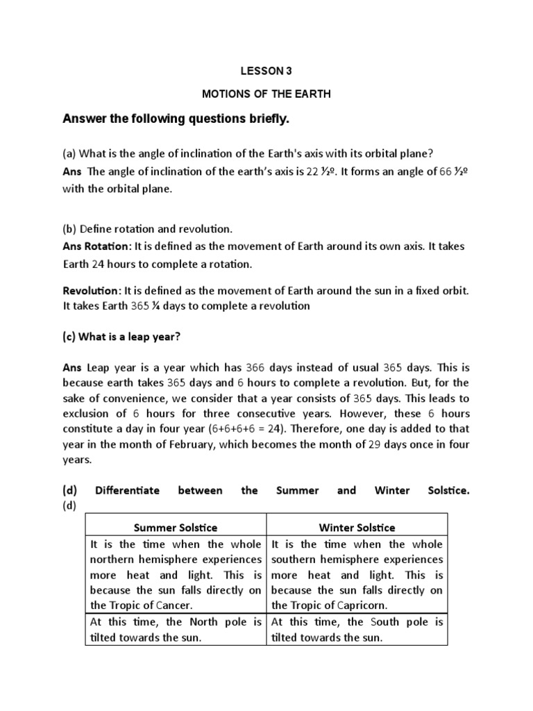 Lesson 3 Motions of The Earth | PDF | Night | Earth