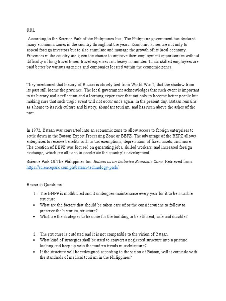 RRL and Research Question | PDF | Tourism | Employment