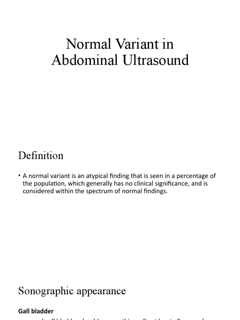 Normal Variant in Abdominal Ultrasoun | PDF | Gallbladder | Kidney