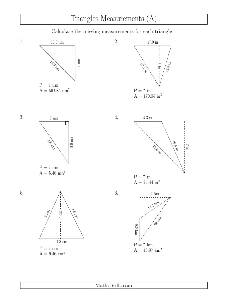 Triangle Measurement Calculations Guide | PDF