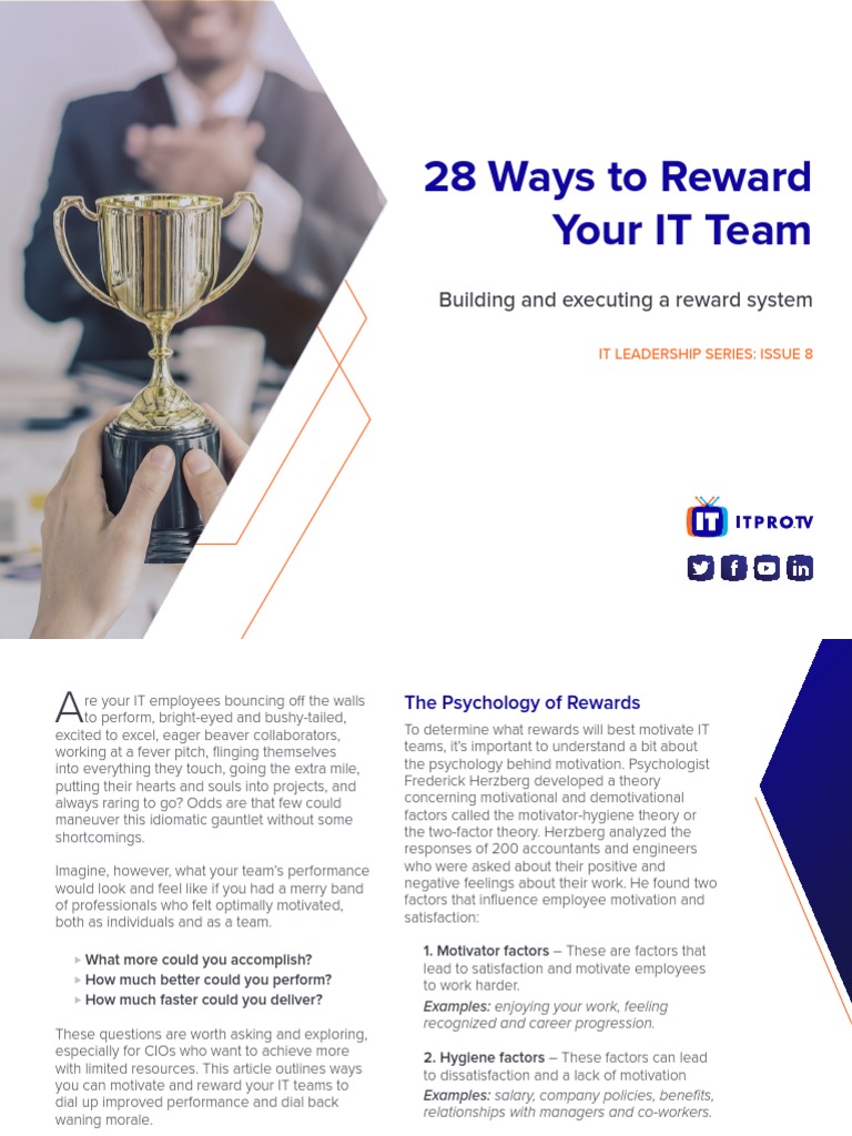 28 Ways to Reward Your IT Team: Building and Executing an Effective ...