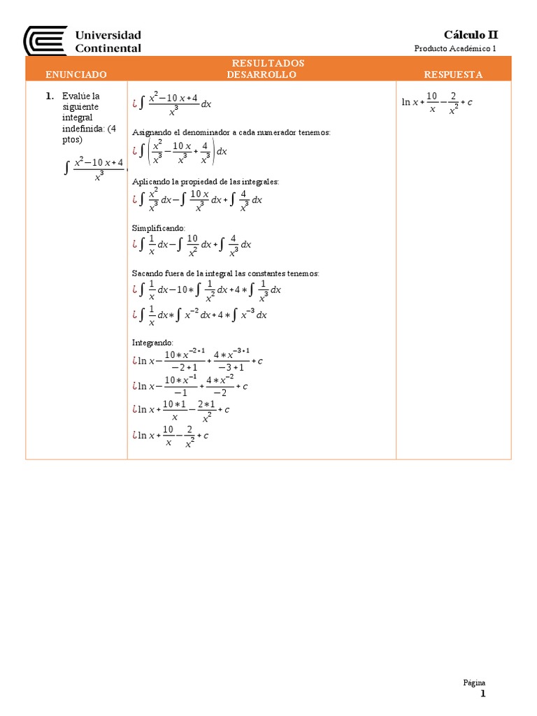 Evaluación de Integrales en Cálculo II | PDF | Integral | Funciones y ...