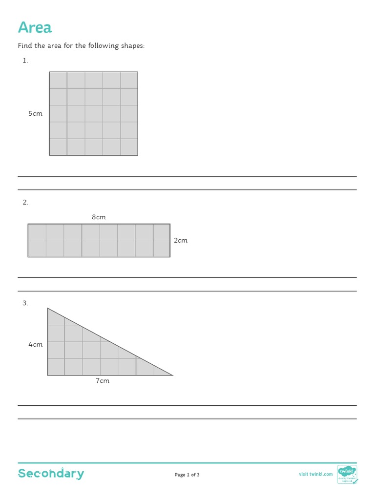 Area Activity Sheet - Lower Ability | PDF | Area | Length