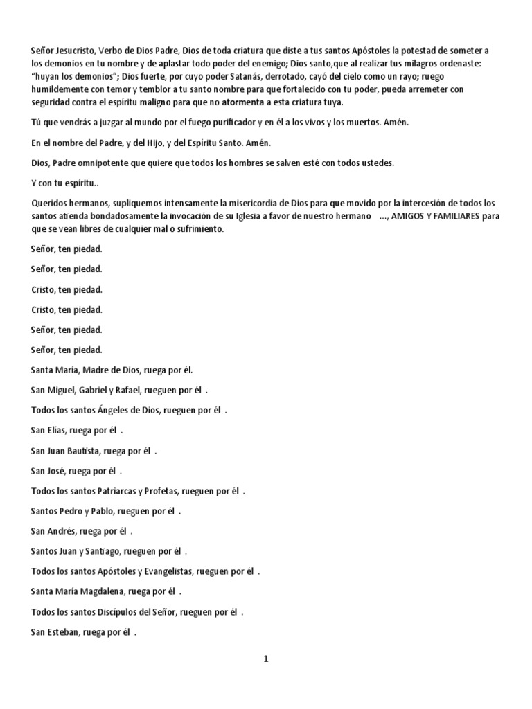 Oracion Exorcistica | PDF | Cristo (título) | María, madre de Jesús