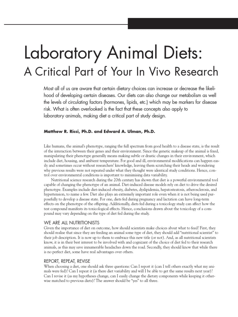 Laboratory - Animal - Diets - A - Critical - Part - of - Your - in ...