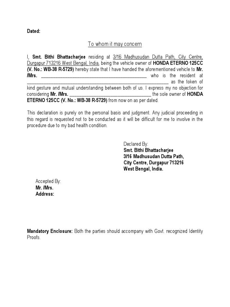 Declaration Proforma | PDF