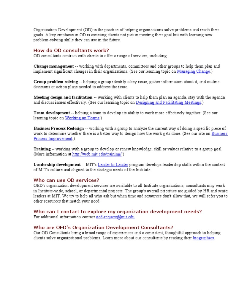 Organization Development | PDF | Organization Development | Evaluation