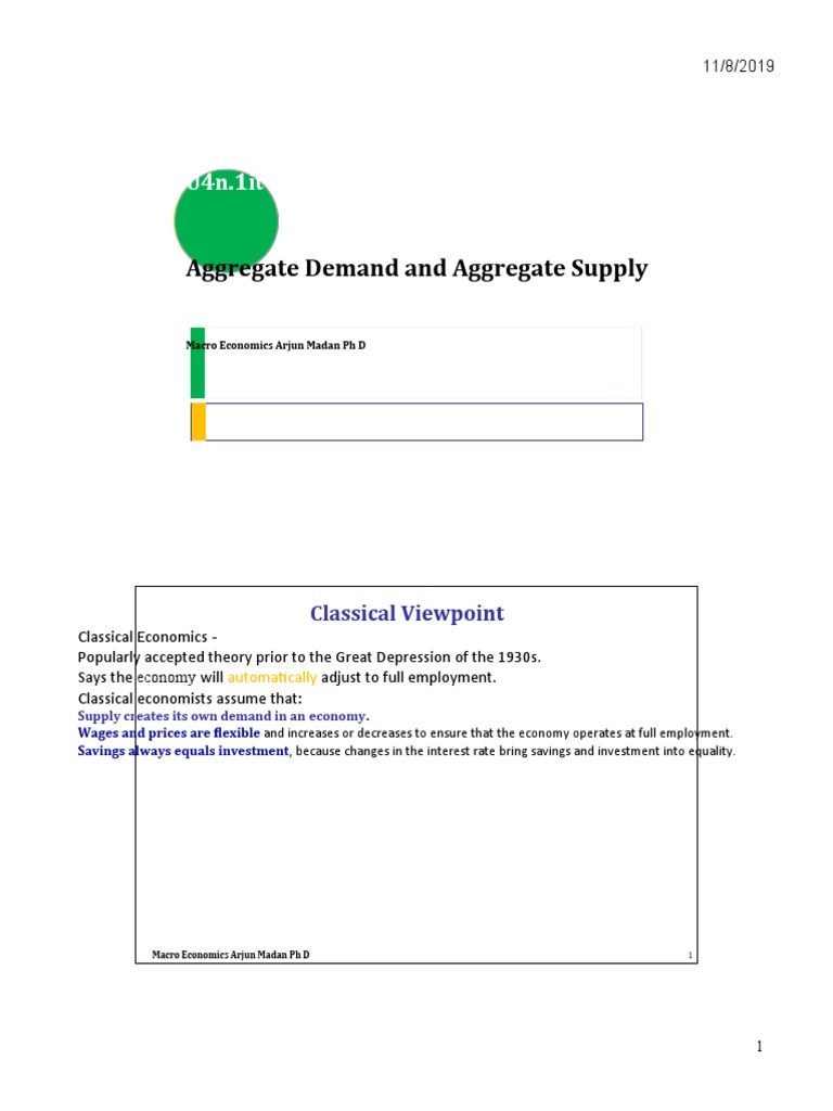 AD-AS Model | PDF | Full Employment | Macroeconomics
