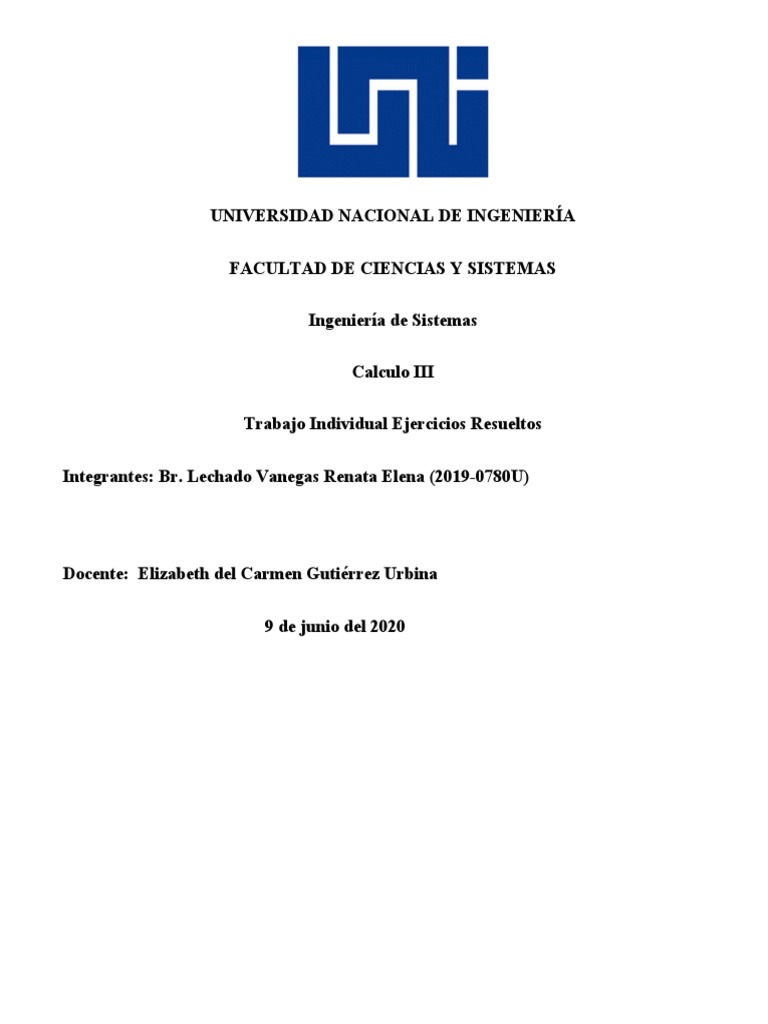 Calculo III Ejercicios Resueltos Renata Lechado | PDF