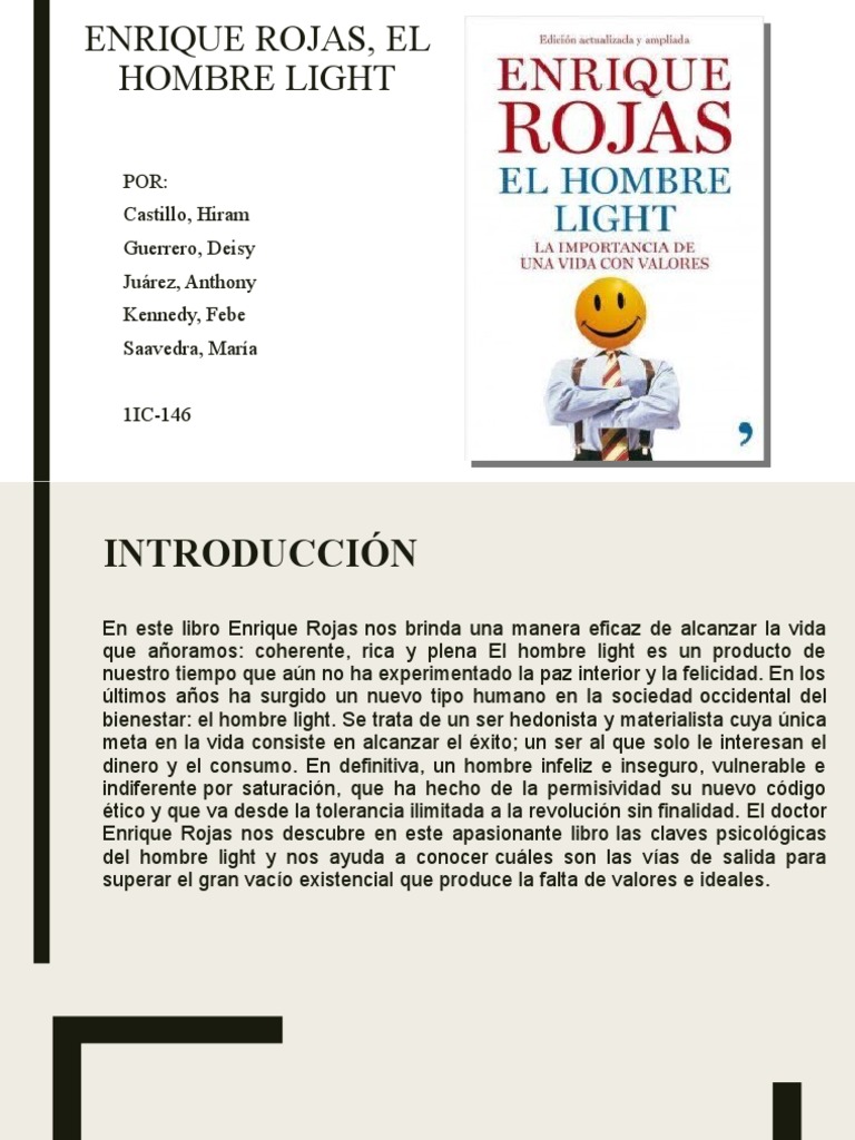Enrique Rojas, El Hombre Light Presentacion | PDF | Verdad | Felicidad