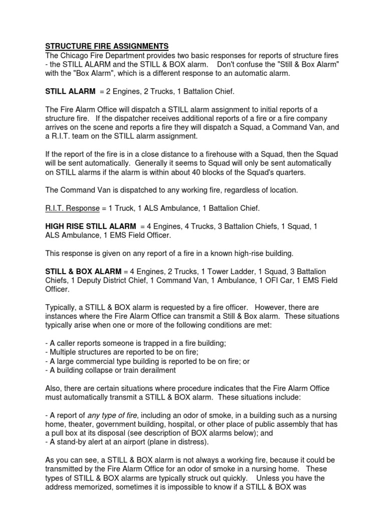 C.F.D. Structure Fire Assignments | PDF | New York City Fire Department ...