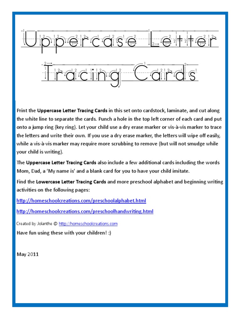 Uppercase/Letter Tracing/Cards: Created by Jolanthe @ | PDF
