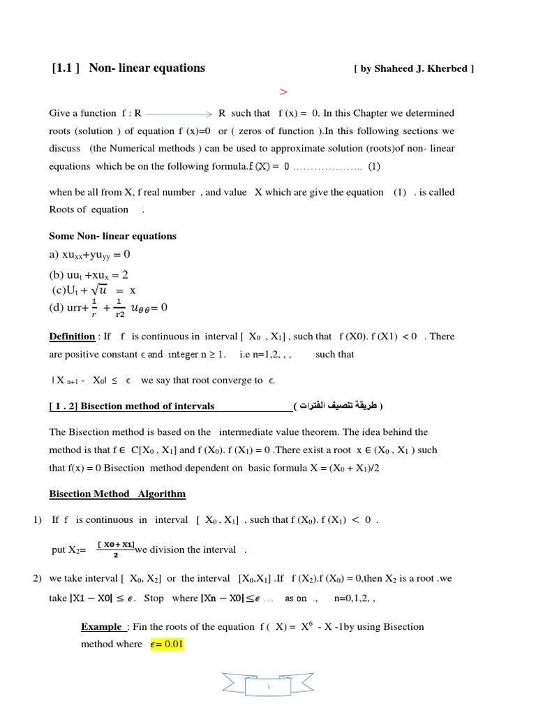 Bisection Method of Intervals | PDF | Zero Of A Function | Function (Mathematics)