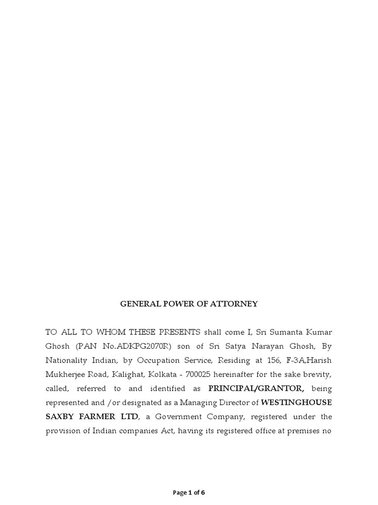 General Power of Attorney Document | PDF | Power Of Attorney | Civil ...