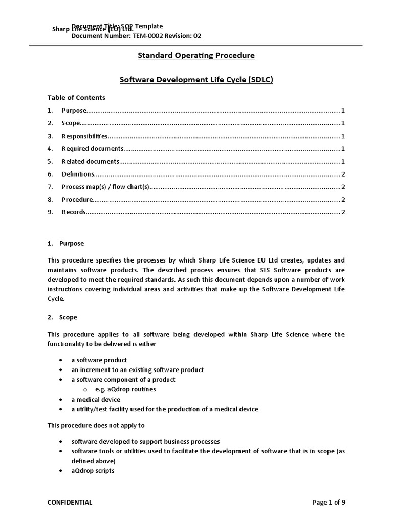 Standard Operating Procedure SDLC | PDF | Scrum (Software Development ...