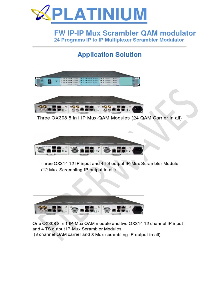 FW IP-IP Octo Mux Scrambler Qam Modulator | PDF | Modulation | Multicast