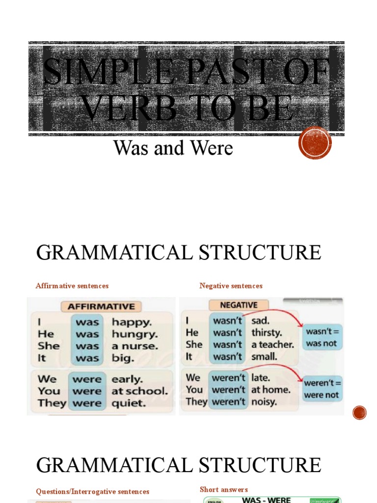 Simple Past: Was and Were Usage | PDF