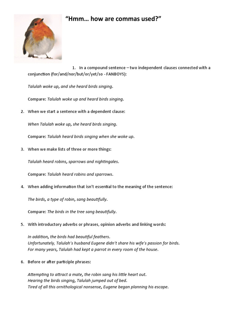 Comma Usage Explained with Examples | PDF