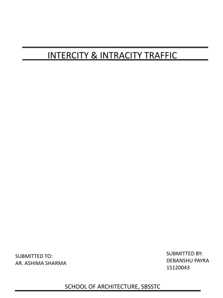Intercity vs. Intracity Traffic Analysis | PDF | Rapid Transit | Transport