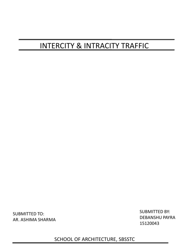 Inter City & Intra City Traffic | PDF | Rapid Transit | Transport