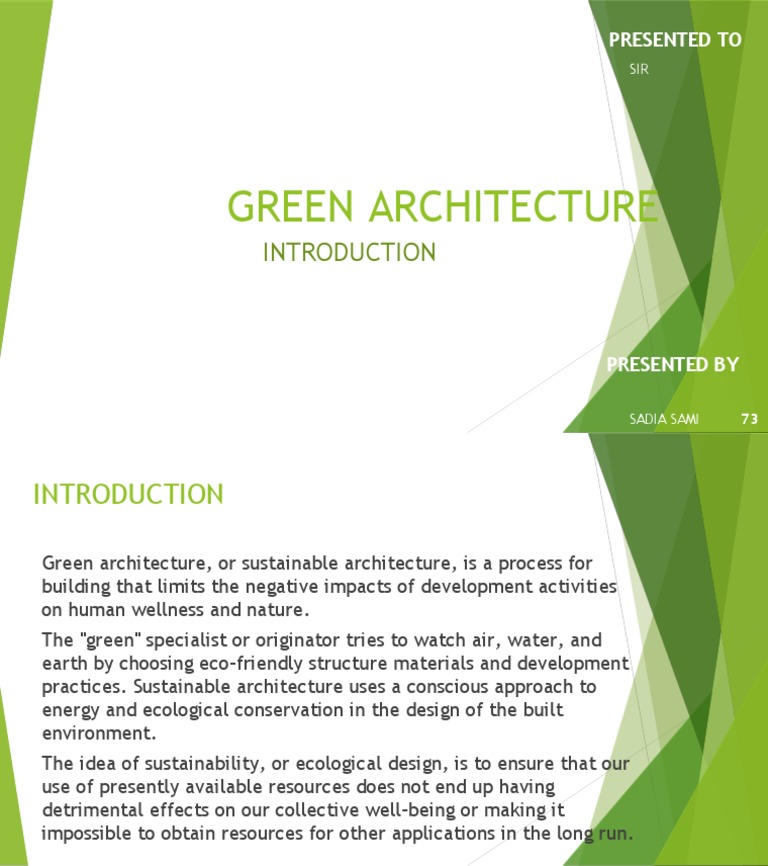 Green Architecture: Sustainable Design Principles | PDF