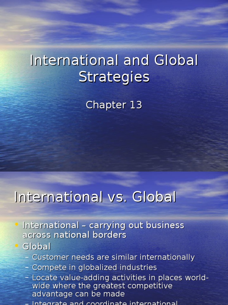 International and Global Strategies | PDF | Strategic Management ...