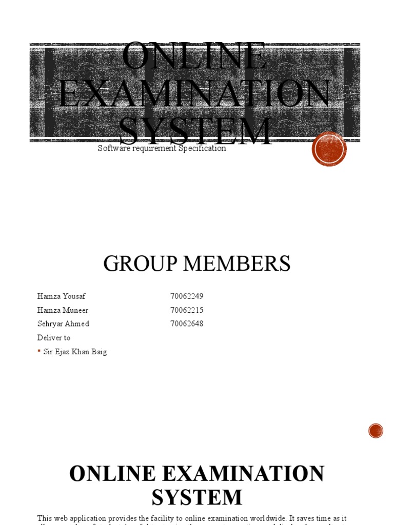 Online Examination System: Software Requirement Specification | PDF ...