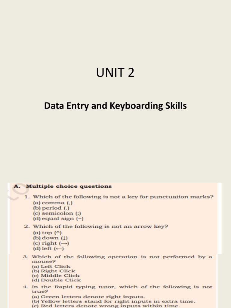 Class 9 Data Entry & Keyboarding Skills | PDF | Computer Keyboard ...