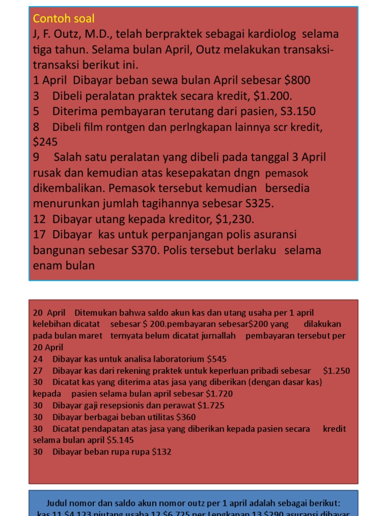 Transaksi Keuangan Dr. Outz April | PDF