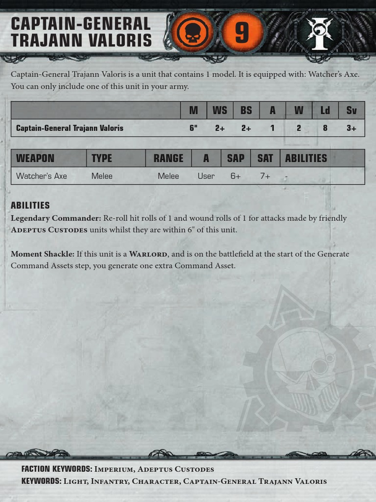 Apoc Datasheet Adeptus Custodes Web PDF | PDF | Infantry | Wars & Military