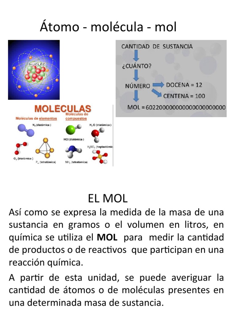 Definición y Uso del Mol en Química | PDF | Mole (Unidad) | Química