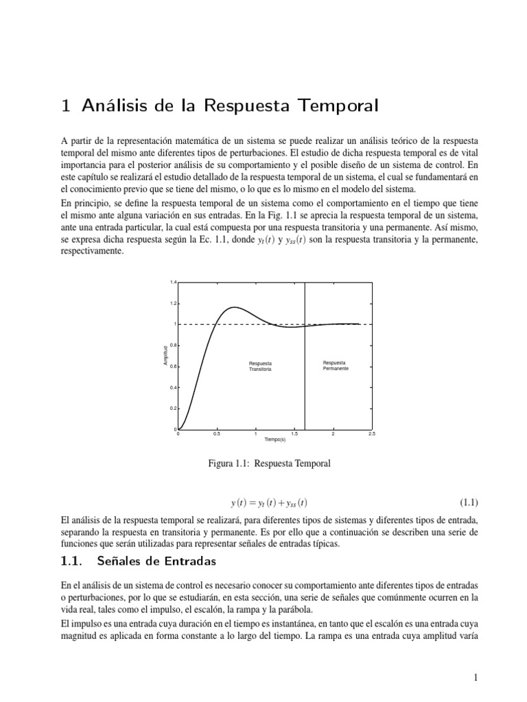 Respuesta Temporal | PDF | Sistema de control | Oscilación