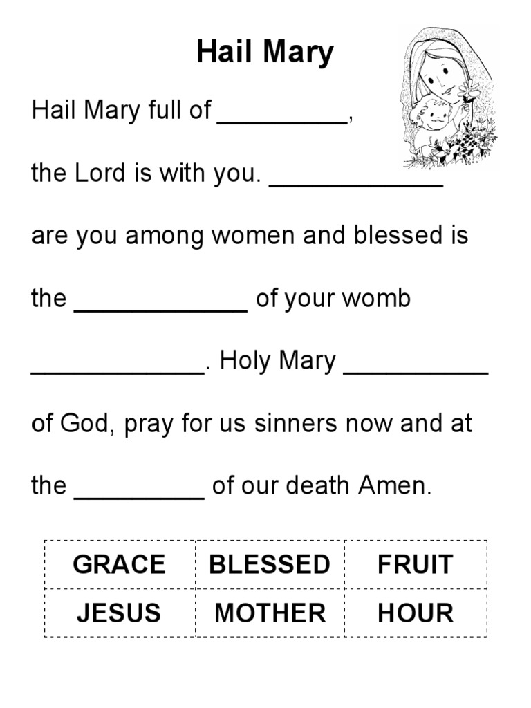 Lear To Pray HailMary Activity | PDF