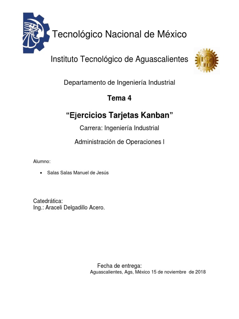 Tarjetas Kanban Tema 4 | PDF | Inventario | Gestión de Procesos de Negocio