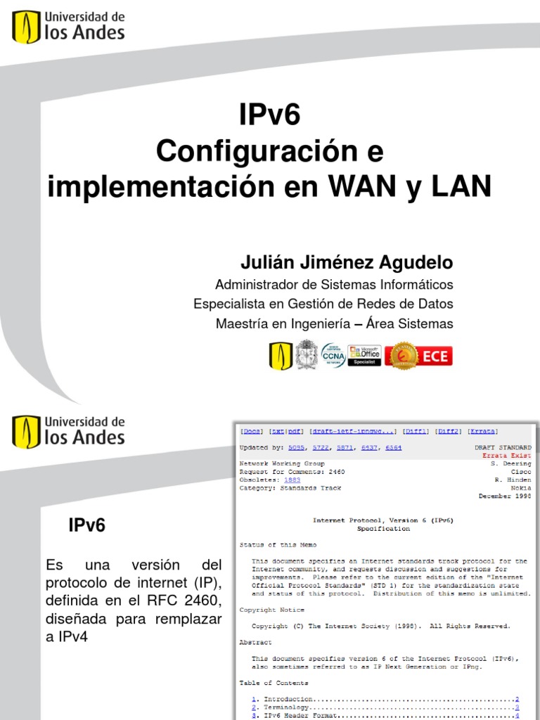 Conferencia - IPv6 Configuración e Implementación en WAN y LAN | PDF | Yo Pv6 | Protocolos de ...