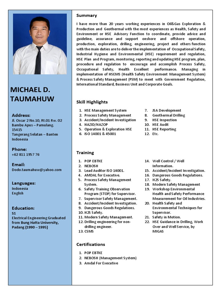 CV Dodo PDF | PDF | Safety | Occupational Safety And Health