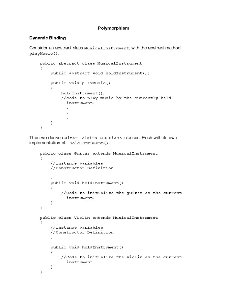 CSEN401 Old Revision Polymorphism | PDF | Method (Computer Programming ...