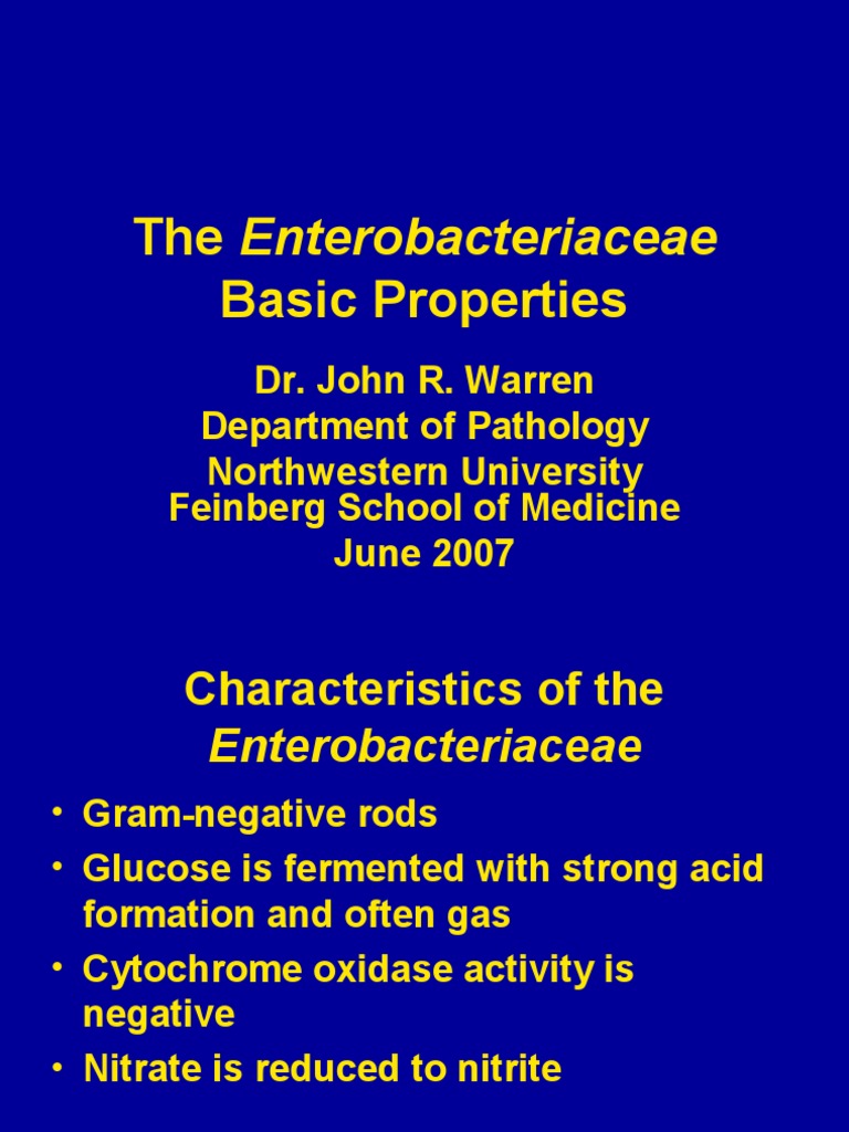 Enterobacteriaceae Characteristics and Tests | PDF | Staining ...