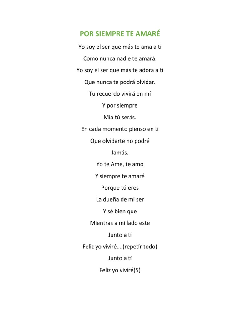 Por Siempre Te Amaré | PDF
