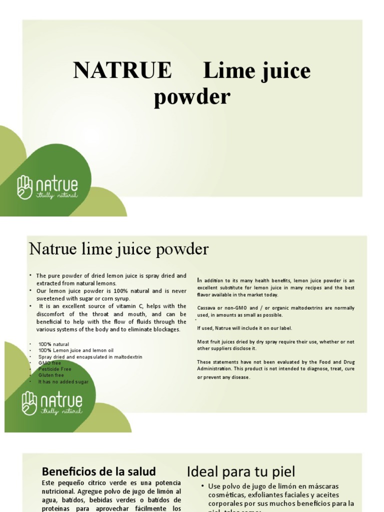 Limon en Polvo Secado Por Spray Drying, Usos, Beneficios y ...