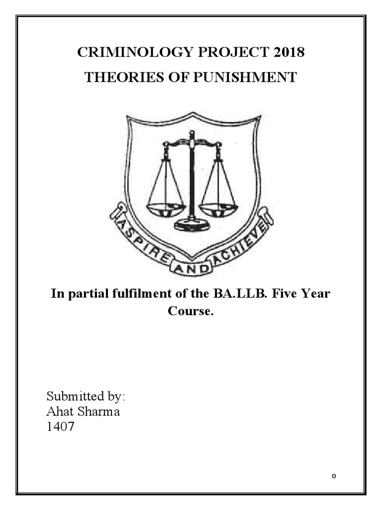 Criminology Project 2018 | PDF | Punishments | Crime & Violence