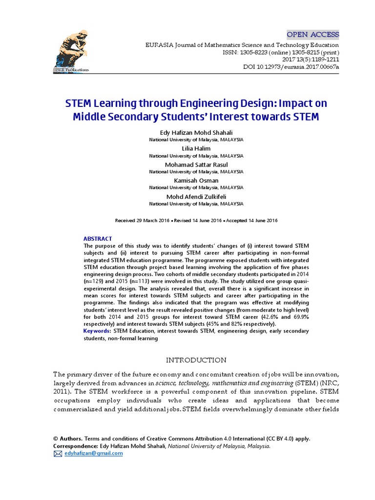 STEM Learning Through | PDF | Science, Technology, Engineering, And ...
